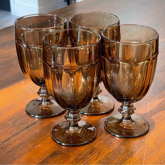 Libbey | Dining | Vintage Libbey Duratuff Gibraltar Goblets Mocha Brown | Poshmark